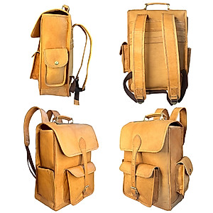 Handmade Genuine Leather Backpacks Laptop Computer Bag for Men Women Gift for Him Her