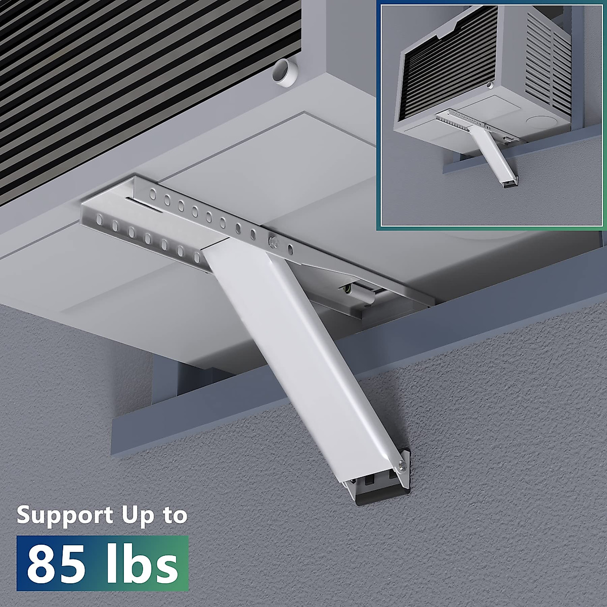 Wintcomfort Window Air Conditioner Bracket, Light Duty Support Bracket, Up to 85 lbs, Universal to Fit 5,000 to 12,000 BTU AC Units