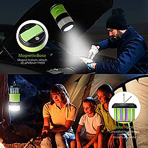 LED Camping Lantern & Bug Zapper & Flashlight 3-in-1, Rechargeable Mosquito Zapper, Portable Compact Camping Gear with Magnetic Base for Outdoors