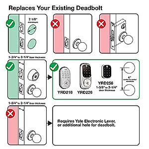 Yale Assure Lock with Z-Wave, Satin Nickel Smart Keypad Deadbolt Lock Works with Ring Alarm, Samsung SmartThings, (Hub Required, Sold Separately), ‎YRD216-ZW2-619
