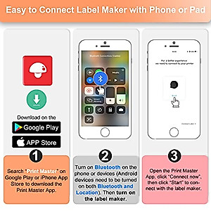 Labelife Bluetooth Label Maker Machine, Wireless and Portable Label Maker with Multiple Fonts, Compatible with iPhone and Android Phone, with One Laminated JM Label, for Home & Office, P3100D, White