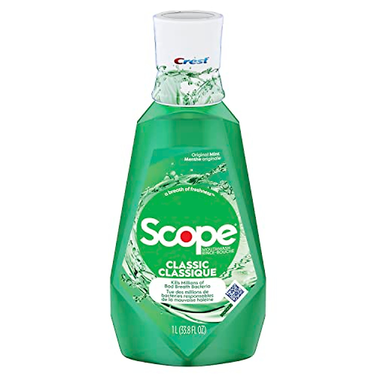 Crest Scope Formula Classic Mouthwash, original, 33.8 Fl Oz