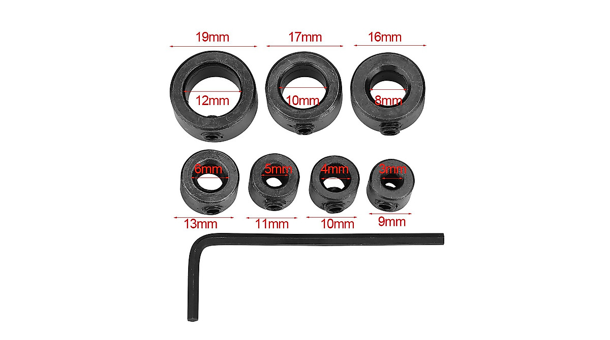 7Pcs Drill Depth Stop Set for Precise Woodworking