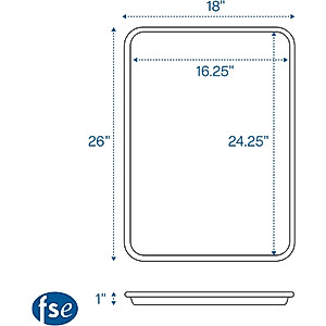 FSE Sheet Pan, Commercial Grade 20-Gauge Aluminum Bun Pan, 18" L x 26" W x 1-1/8" H (Full Size) | Measure Oven (Recommended)