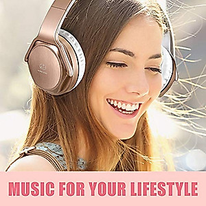 Mobi7e Bluetooth Headphones Over-Ear 2 in 1 Cordless Foldable Twist-Out Speaker Wireless Stereo Bass Headphone with NFC FM Radio/AUX/TF Card Slot Sports Retractable Headband Headset (Gold)