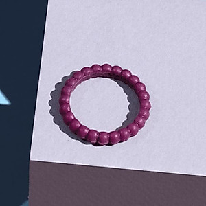 QALO Women's Rubber Silicone Ring, Stackable Bead, Rubber Wedding Ring for Women, Breathable, Durable Engagement Silicone Band, 4mm Wide 2.5mm Thick, Plum, Size 8