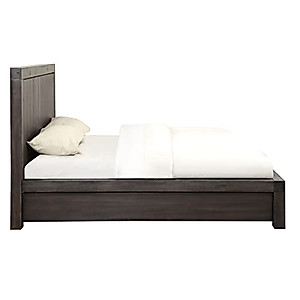 Modus Furniture Solid Wood Footboard-Storage Bed, California King, Heath - Basalt Grey