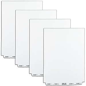 Avery Legal Exhibit Binder Dividers, Preprinted EXHIBIT 1-25 and Table of Contents Bottom Tabs, Unpunched Letter Size, 1 Set Collated, 4 Sets per Pack (11378)