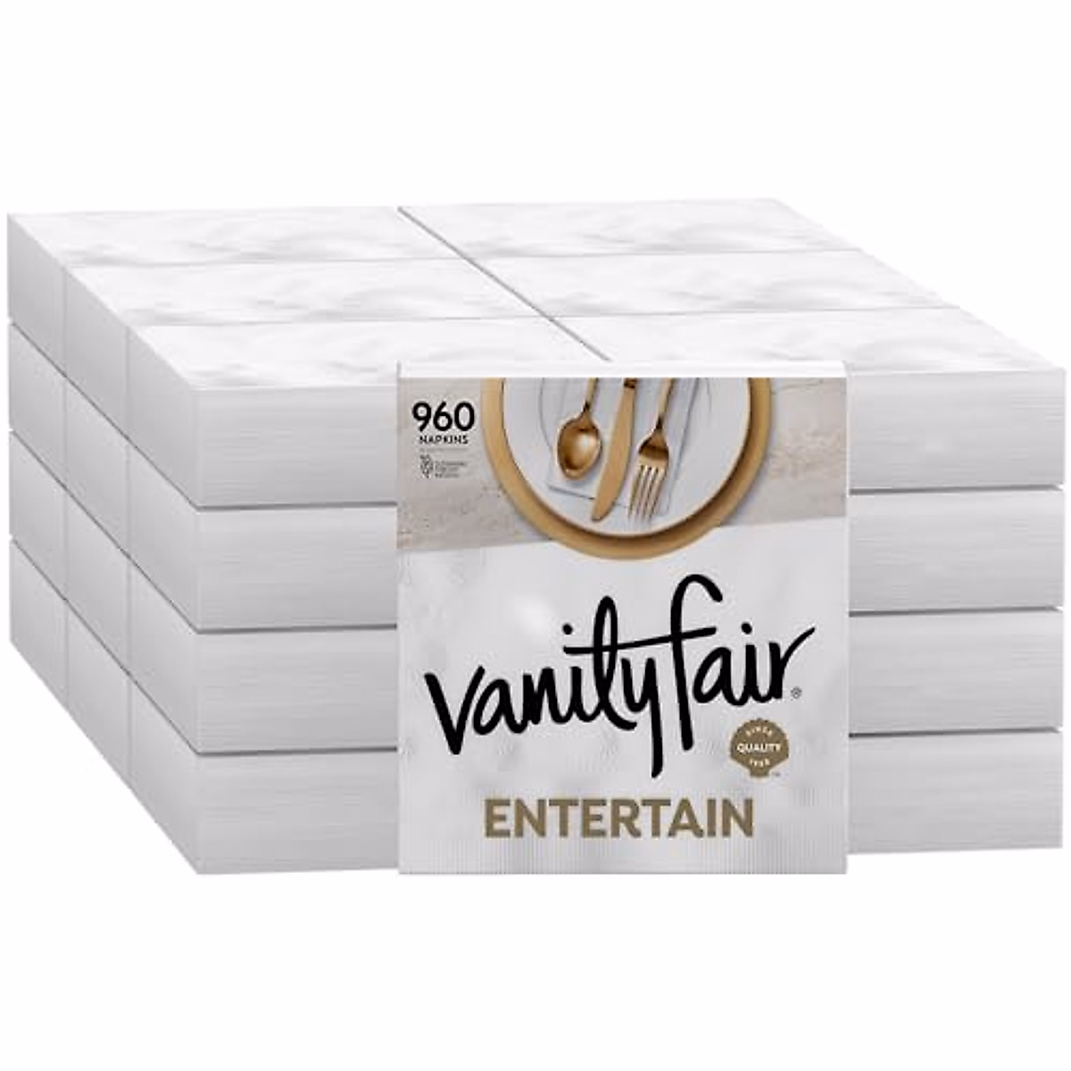 Vanity Fair Entertain Paper Napkins, 960 Count, Disposable Napkins Made For Entertaining And Events