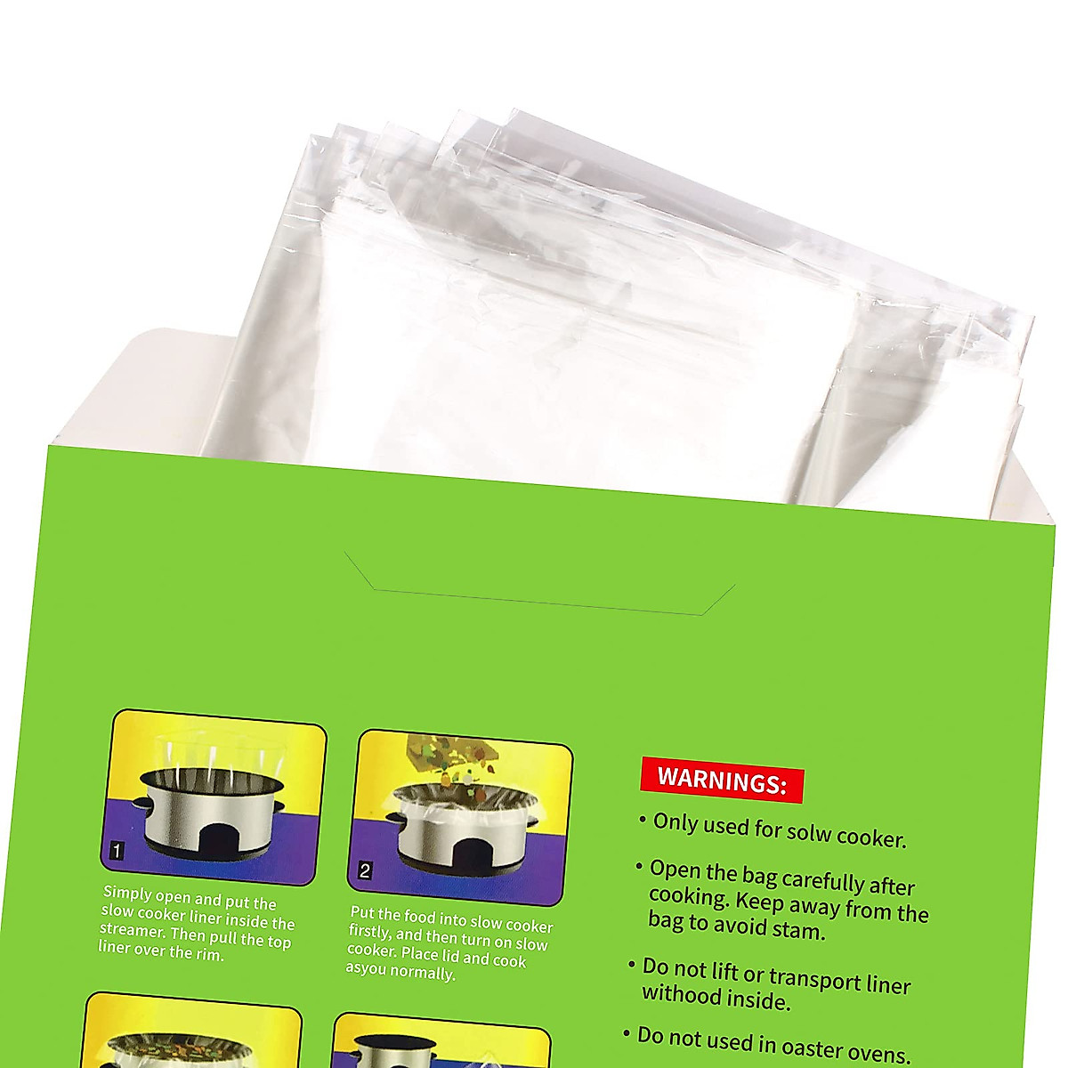 ECOOPTS Slow Cooker Liners Disposable Cooking Bags Small Size Pot Liners Fit 1QT to 3QT Suitable for Oval & Round Pot (20)