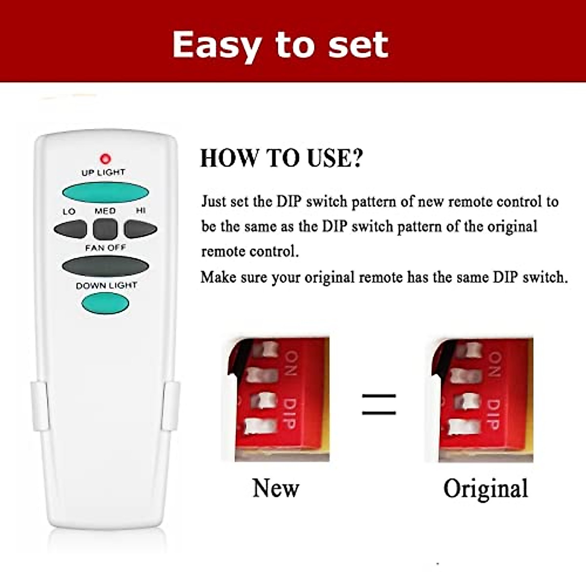 Replacement for Hampton Bay Ceiling Fan Remote Control UC7078T with Up Down Light, L3H2010FANHD Fan-HD Fan-HD6-FANBAY