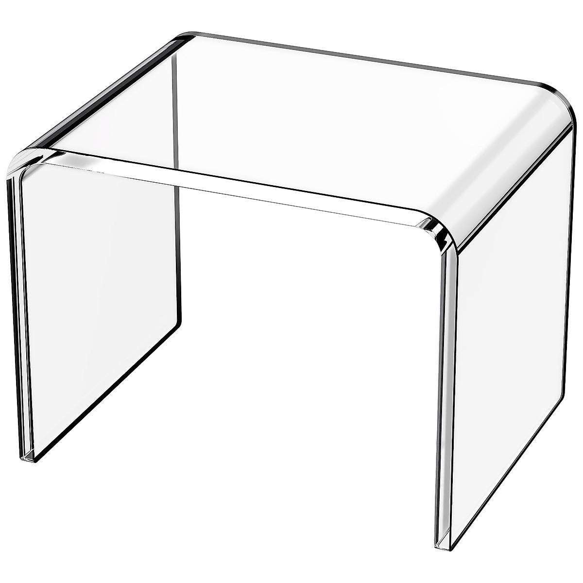Dewrhiixe Acrylic Step Stool Small Stool,Clear Acrylic Foot Stool for Bathroom Bedroom Kitchen with Non-Slip,Holds Up to 250lbs (Clear, 12.6'' x 9'' × 9.8'')