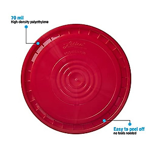 Hudson Exchange Car Wash, Dust Collector & General Use 7 Gallon Bucket with Red Lid, HDPE, Natural