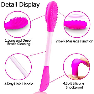 5PCS Silicone Face Scrubber Set, Lip Scrub Brush, Silicone Face Cleansing Brush, Face Applicator Tool and 2PCS Silicone Exfoliating Face Brush for Men Women