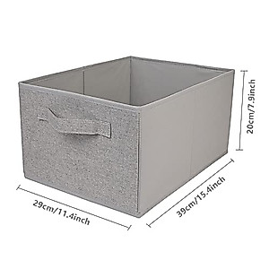 BOMKEE Collapsible Sorage Bins, Storage Cubes Baskets Collapsible Fabric Storage Boxes with Handles for Home and Office (Set of 4, 15.4 x 11.4 x 7.91inch)