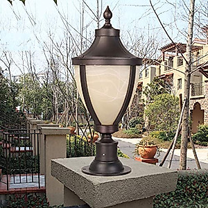 ZHAOLEI Cylinder Lamp Wall Lamp Outdoor Garden Waterproof Door Post Lamp Outdoor Landscape European Style Courtyard Lamp Garden LED Door Lamp Outdoor