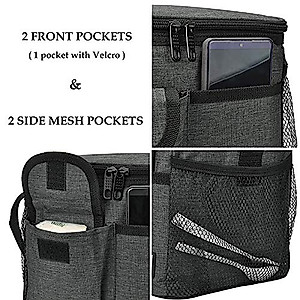 Insulated Lunch Box for Women Men, Leakproof Thermal Reusable Lunch Bag with 4 Pockets for Adult & Kids, Lunch Bag Cooler Tote for Office Work by Tirrinia, Charcoal