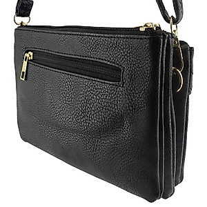 Silver Fever Fashion Crossbody - Hipster Mini Purse - Indie Designed Handbag (Black Accordion)