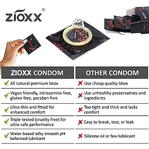 Zioxx " Thinnest" Freedom Condoms, Water Based Lube, 12 Pack Medium Size(Silver)