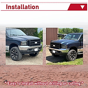 HECASA Mesh Style Front Grille 2006 Style Compatible with 1999-2004 Ford Super Duty F250 F350 F450 F550 Excursion Front Radiator Grill Hood Grille Black