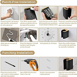 Luvitory Wall Mount Holder Compatible with Dyson Airstrait Straightener, Airwrap Styler Hair Curling Iron Barrels and Brushes, Metal Organizer Storage Rack, Curling Iron and Accessories Organizer Rack