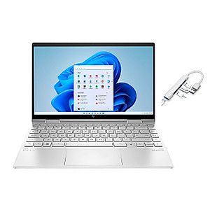 HP Envy X360 2-in-1 FHD OLED Touch-Screen Laptop | 11th Generation Intel Core i7-1195G7 8GB DDR4 RAM 512GB SSD Backlit Keyboard Fingerprint Windows 11 Home with USB3.0 Bundle Silver 13-13.99 inches