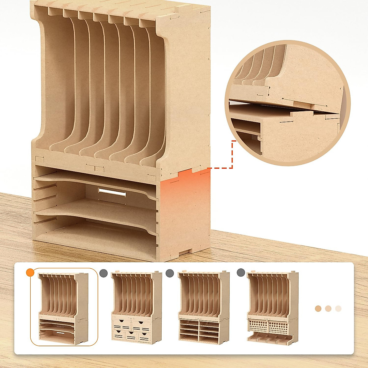Bucasso Parts Shelf for Gundam, Model Shelf, Placing Rack, Action Figures DIY Model Making Accessories, MDF Material, Wooden Runner Stand for Gundam Hobby Model Making Parts, GK7