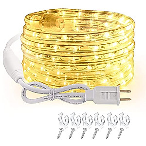 Afirst LED Rope Lights Outdoor 18FT - Warm White Fairy Lights Connectable IP65 Waterproof Outdoor Strip Lights for Home Decor, Garden, Bedroom, Patio, Holiday Decoration