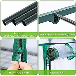 Mini Greenhouse for Outdoors Indoor: Ohuhu Small Green House with 4 Tier Shelves, Portable Plastic Greenhouses with Heavy Duty Transparent PVC Cover for Winter Garden Patio Backyard Porch Balcony