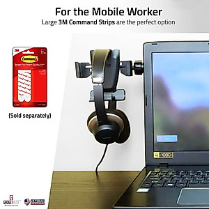 2-in-1 Phone Holder & Headphones Holder Mount for Home and Office Only by GadgetRest, Gravity Phone Mount, Fits All iPhones (Except iPhone 4),Fits All Samsung Galaxy Phones & Many More!
