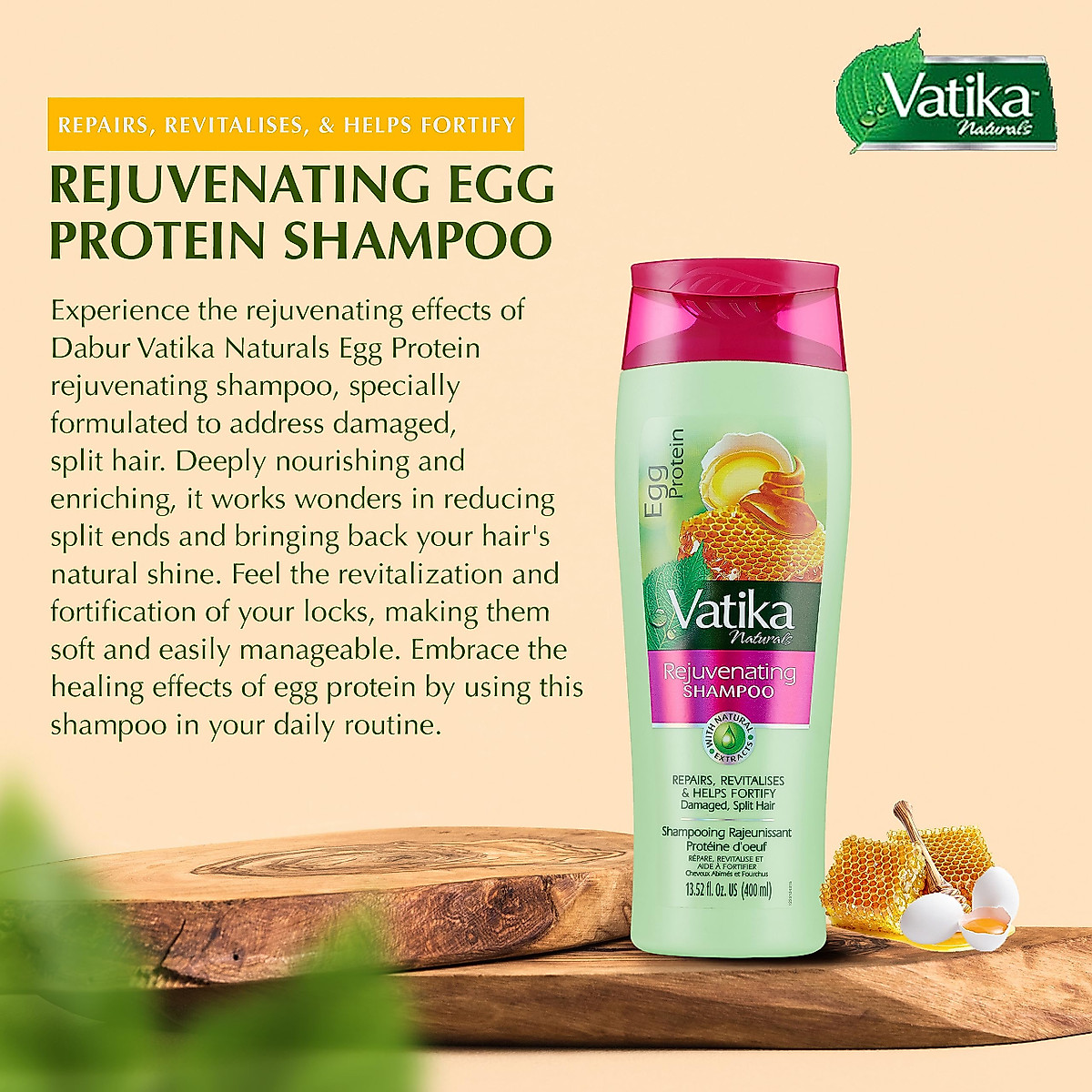 Dabur Vatika Egg Protein Shampoo 400ml