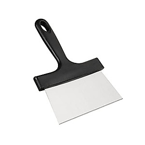 SHANGPEIXUAN Grill Scraper 6.4 Inch Stainless Steel Griddle Scraper with Plastic Handle Versatile Food Scraper Tool for Flat Top Teppanyaki BBQ Blackstone Griddle Accessories