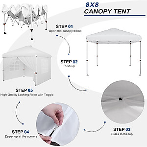 10x10 Pop Up Canopy, Instant Canopy Tent with Removable Sidewalls and Mesh Windows for Vendor Events, Outdoor Craft Show, Farmers Markets