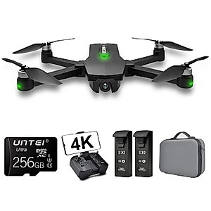UNTEI Drones with Camera for Adults 4K, GPS Auto Return Home, Optical Flow Positioning, Brushless Motor, Headless Mode, 46Mins Flight Time