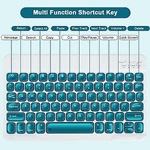 Eisuiyi iPad 10.2 Case with Keyboard for iPad 9th/8th/7th Gen, Compatible with iPad Air3/iPad Pro10.5, Detachable BT Keyboard with Magentic Protective Cover, Built-in Pencil Holder, Teal