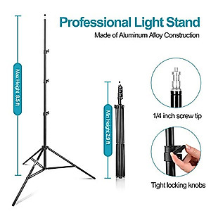 EMART Photography Green Screen Background Reflector Light Stand, 8.5ft Portable Light Reflector Holder Clamp for Reflector Diffuser, Disc Reflectors, Pop Up Backdrop, Photo and Video Studio