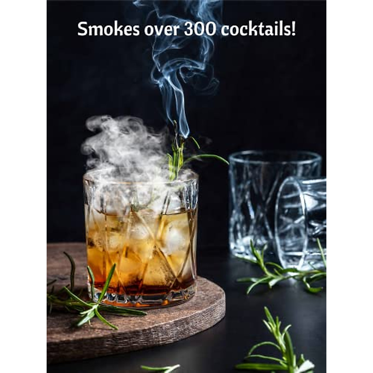 Smoke Board’s Old Fashioned Cocktail Smoker Kit with Torch - Whiskey/Bourbon Drink Infuser with Three Wood Chips, Smoker Kit Includes, Mixing Glass, Smoke Board, and Torch Lighter, USA Based Company
