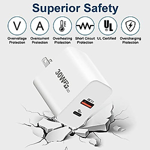 USB C Fast Charger 30W,cshare PD 3.0 USB Wall Charger,Foldable Power Adapter for Google Pixel 6 Pro,for iPhone 14pro/14/13/12/11/XR, MacBook,Pad Pro,AirPods,Galaxy S22 ultra S21, 6.6ft USB C to C Cord