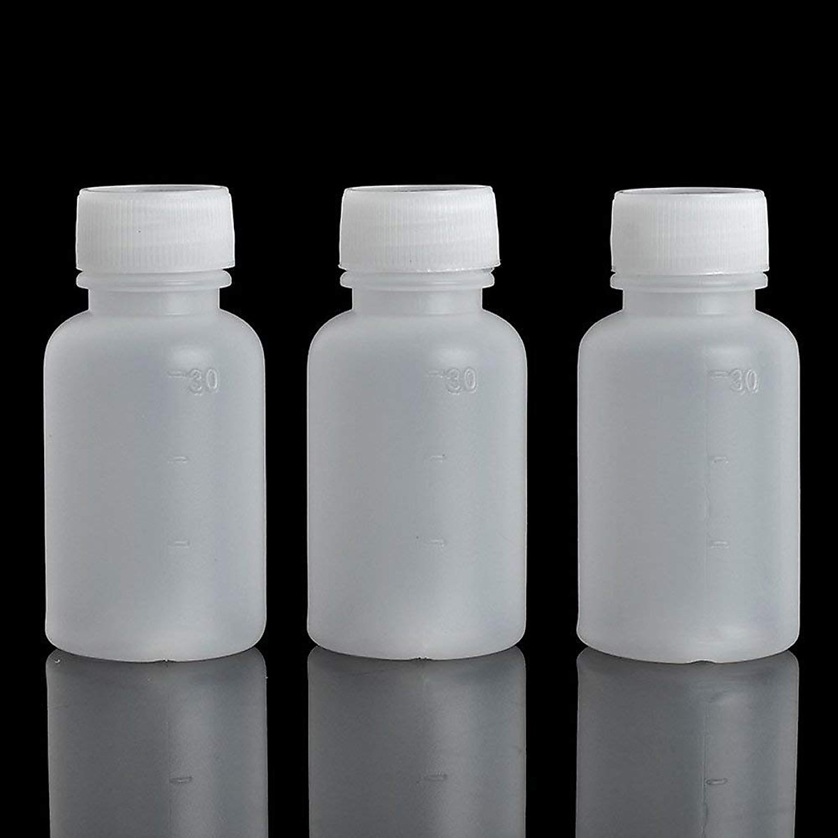 LAZZON Refillable Container Graduated Lab Chemical Container Reagent Bottle Sample Sealing Liquid Medicine Bottle 30ML