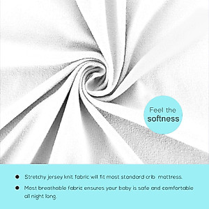 Magic Drapes Pack of 1 Egyptian Cotton Fitted Crib Sheet Baby Bedding with 5 inches Deep Elastic Snug Fit Bottom for Baby Girl & Baby Boy (52Lx28W, White)