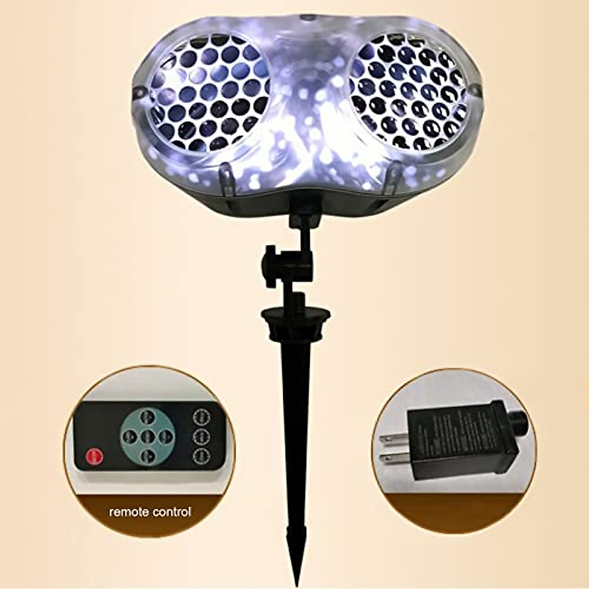 MIS1950s Christmas Snowflake Projector Lights Outdoor Indoor, Upgraded Dynamic Bright LED Snowfall Show Projector, Waterproof Garden Decorative Lighting Xmas Home Party Holiday Patio Decor (Black)