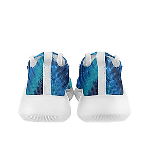 KUIFORTI Tie Dye Shoes for Women's Walking Shoes Casual Sport Gym Sneakers Lightweight Tennis Running Shoes Slip on Work Sneakers Blue,Size 41 EU
