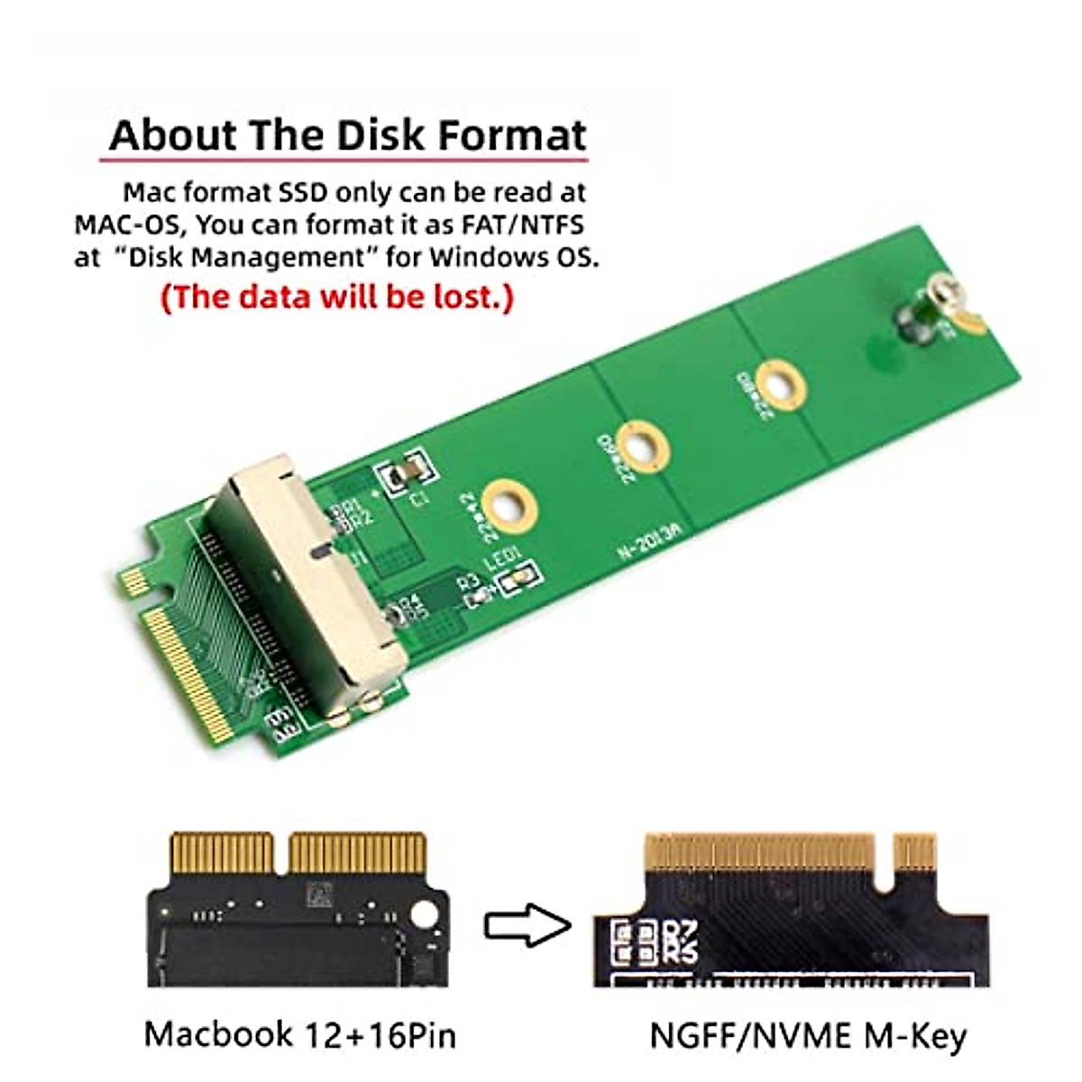 chenyang 12+16Pin MAC SSD to Motherboard M.2 NVME NGFF M-Key Convert Adapter Card for 2013 2014 2015 A1493 A1502 A1465 A1466 MAC Pro Air SSD