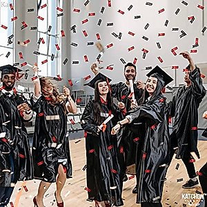Black and Red Graduation Confetti 2023 - Pack 1.8 Ounce | 2023 Confetti for Red and Black Graduation Decorations 2023 | Class of 2023 Decorations Red and Black | Graduation Party Decorations 2023