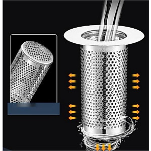 Homezo Sink Stopper with Basket - Upgraded Sink Stopper with Basket, Sink Stopper with Basket, Upgraded Bathroom Pop-up Drain Stopper and Strainer. (1 Long+1 Short)