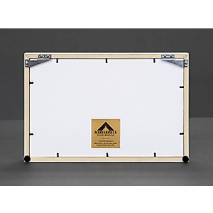 Baby Shadow Box Display Frame for Photo, Printed Graphic Info Insert & Magnet Mounted Keepsakes (Gray Linen Mat, Blank Graphic Info Insert)