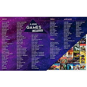 Atari Ultimate Arcade Fightstick USB Dual Joystick with Trackball 2 Player Game Controller Powered by Raspberry Pi 3B+ 1GB RAM 32GB Micro SD Card Preloaded Over 100 Classic Atari Games