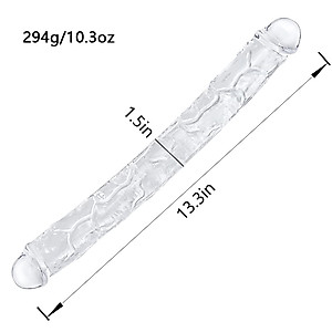 13 Inch Double Ended Realistic Dildo Flexible Clear Dildos Long Dong for Double Sided Lesbian Anal Play G-spot Stimulator Sex Toys for Women Men Couple
