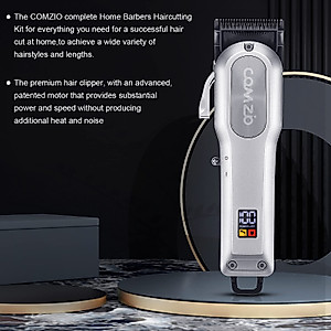 COMZIO Hair Clippers for Men Professional,Cordless High-Performance Barber Clippers for Hair Cutting,Rechargeable Mens Hair Clippers,Home Haircut &Grooming Set with LED Display,Mens Gifts