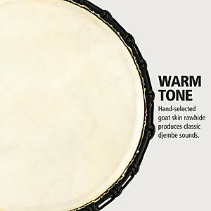 Meinl Percussion Djembe Hand Drum Circle Instrument, Carved Mahogany Headliner Series — NOT Made in China — African Mali Weave Ropes, 2-Year Warranty, Congo, Extra-Large (HDJ1-XL)